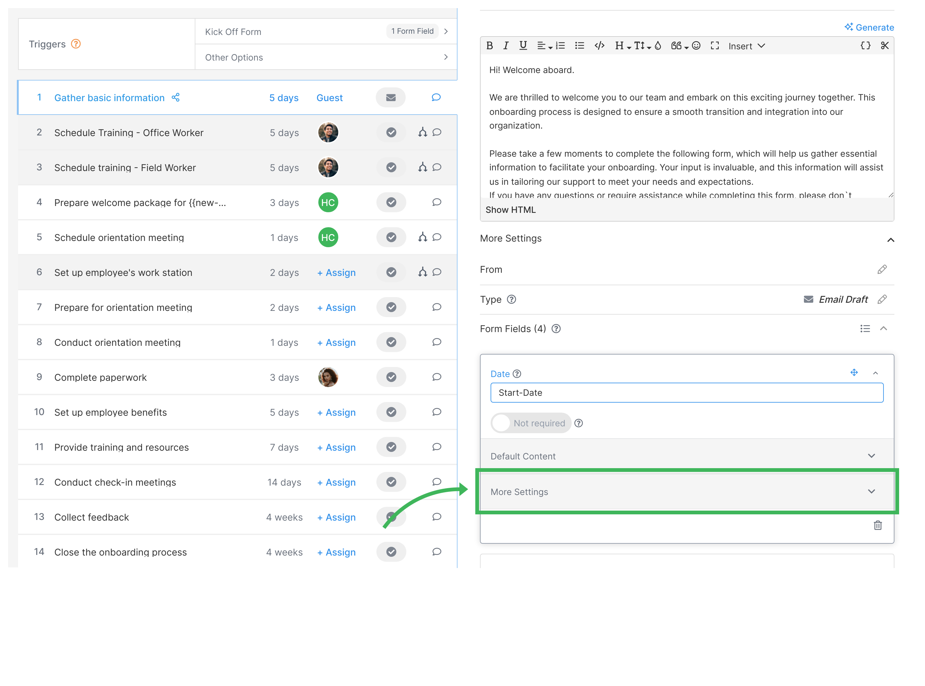 Add guidance text to a step · Tallyfy Pro